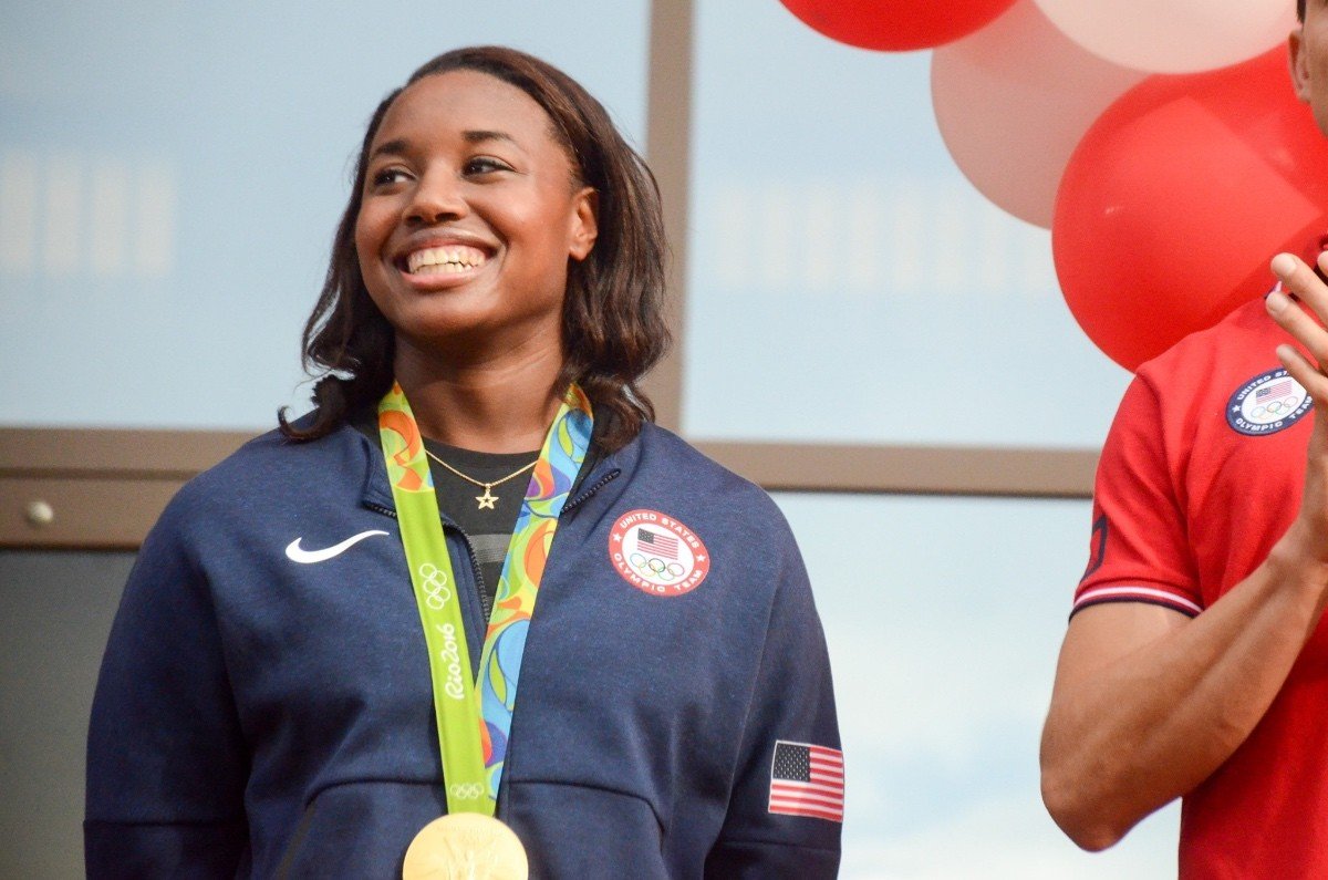 Celebrating Olympic swimmer, Simone Manuel